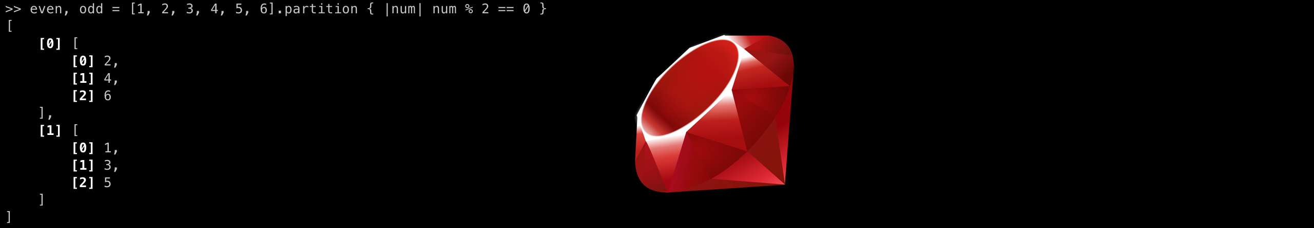 Ruby's Partition Method: It Does What You Think.